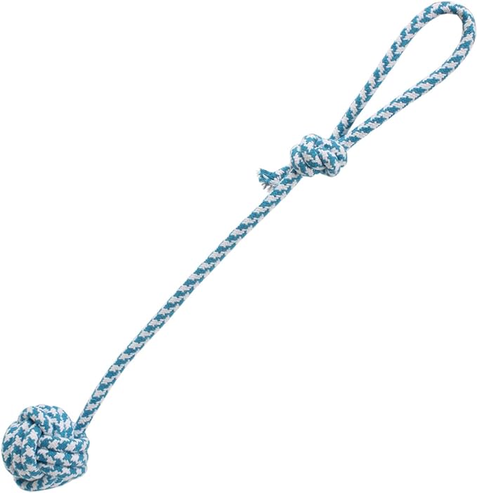 Giocattolo Arquivet Palla Con Manico Doppio Nodo Per Cani 45cm Tessuto Blu