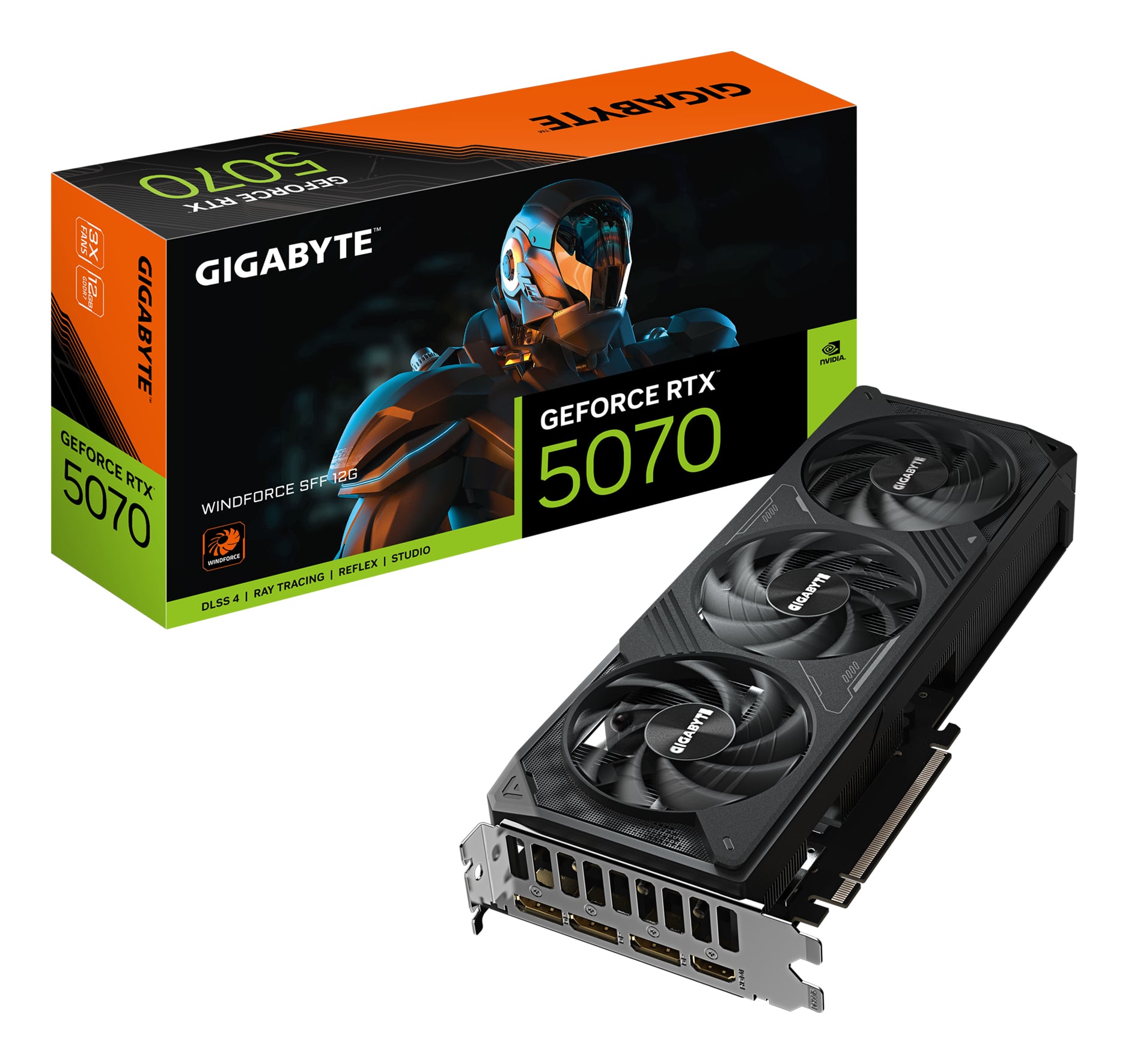 Scheda Video NVidia Gigabyte RTX 5070 12GB Windforce SFF [GV-N5070WF3-12GD]